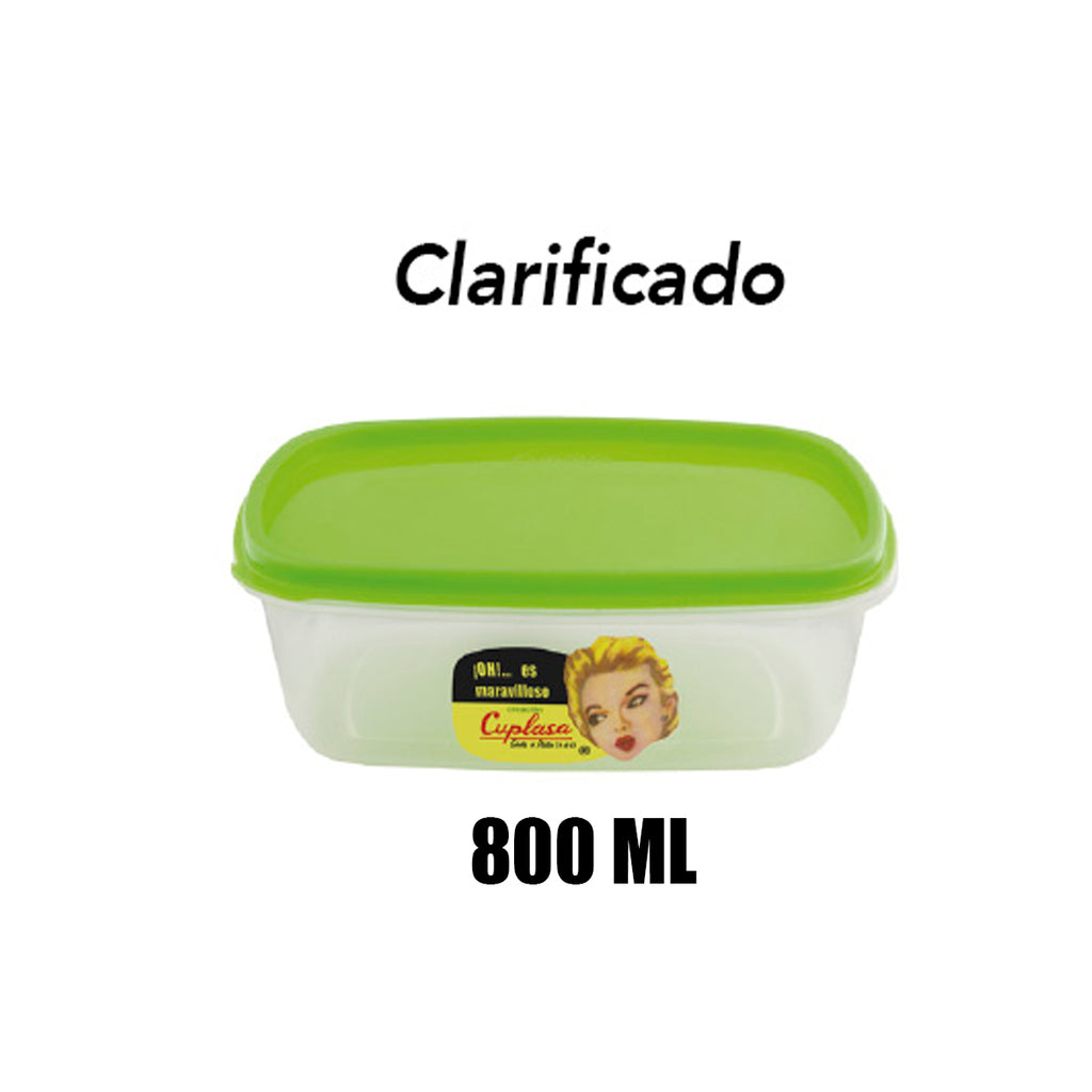 TOPPER DE PLASTICO RECTANGULAR GRANDE CLARIFICADO CAP 800 ML – El ...