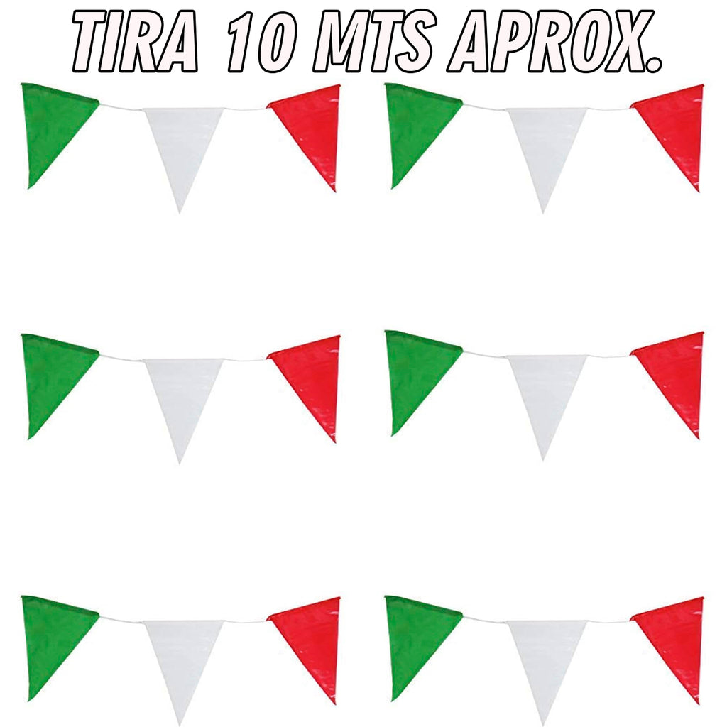 BANDERINES TRICOLOR VERDE, BLANCO Y ROJO 10 MTS APROX – El Mexicano en ...