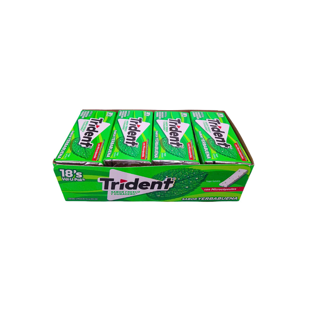 CHICLE TRIDENT VALUPACK YERBABUENA C/12 PZAS – El Mexicano en línea