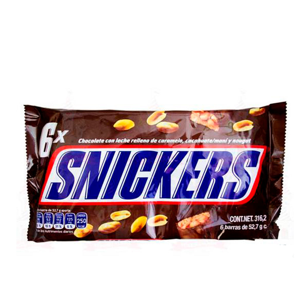 CHOCOLATE SNICKERS C/6 PIEZAS – El Mexicano en línea