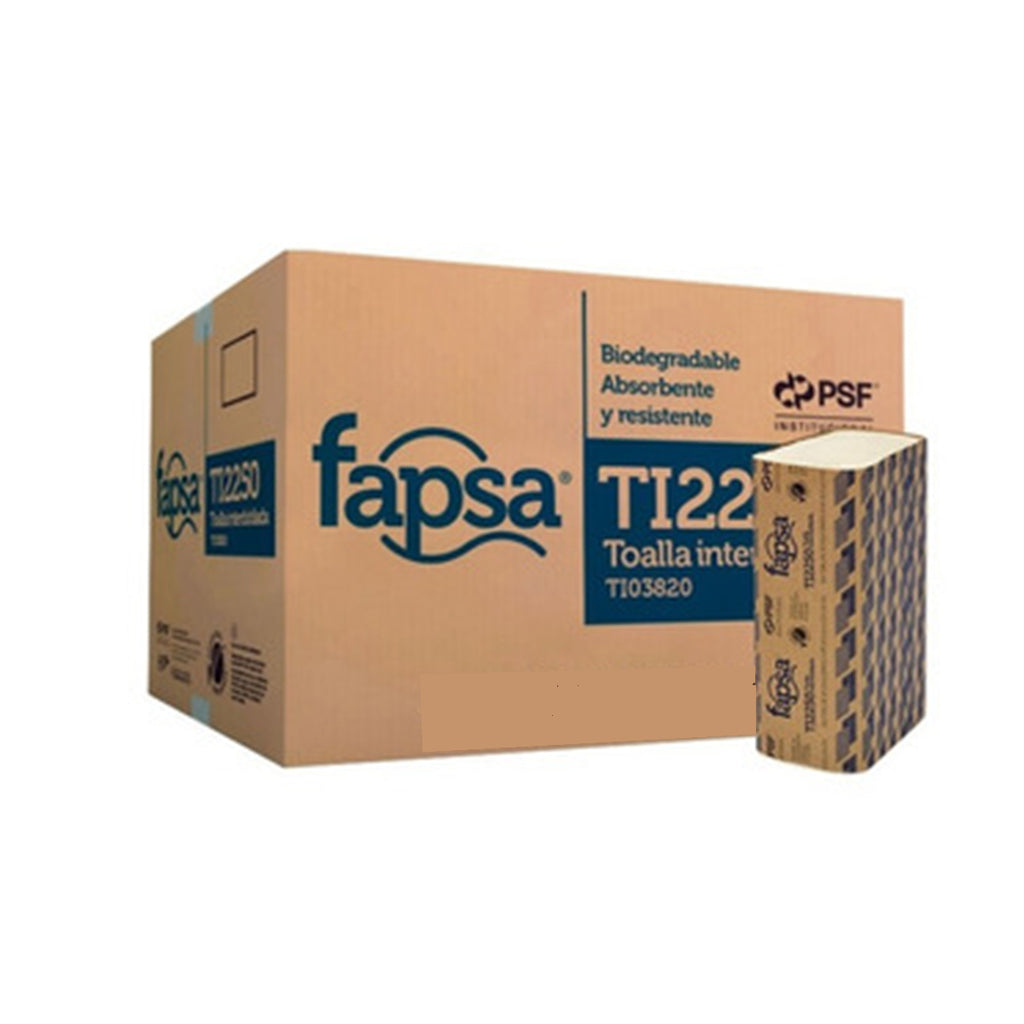 TOALLA INTERDOBLADA BLANCA FAPSA CARTON C/16 PZAS – El Mexicano en línea